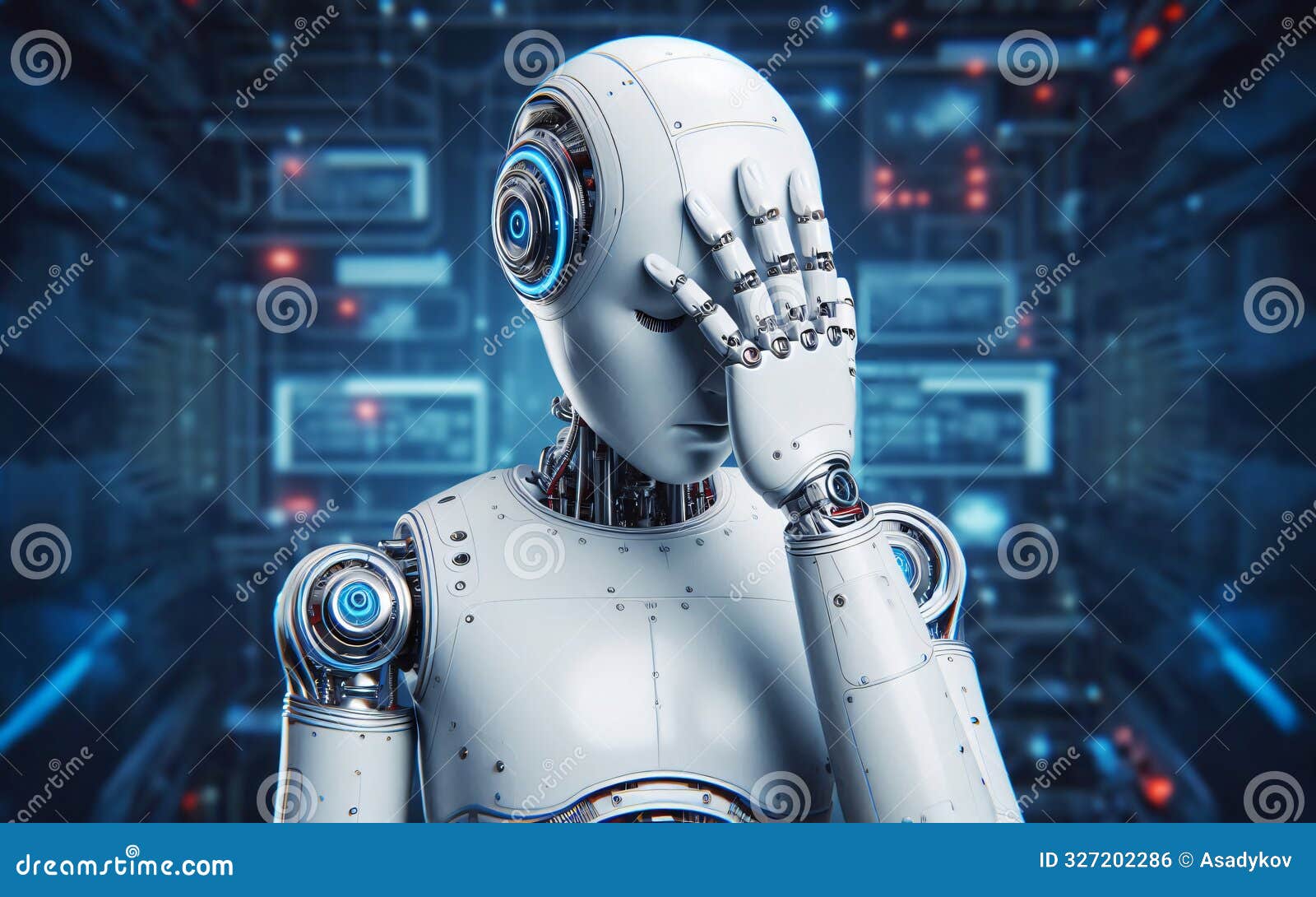 Ai Robot Gesture Facepalm Artificial Intelligence Frustration ...