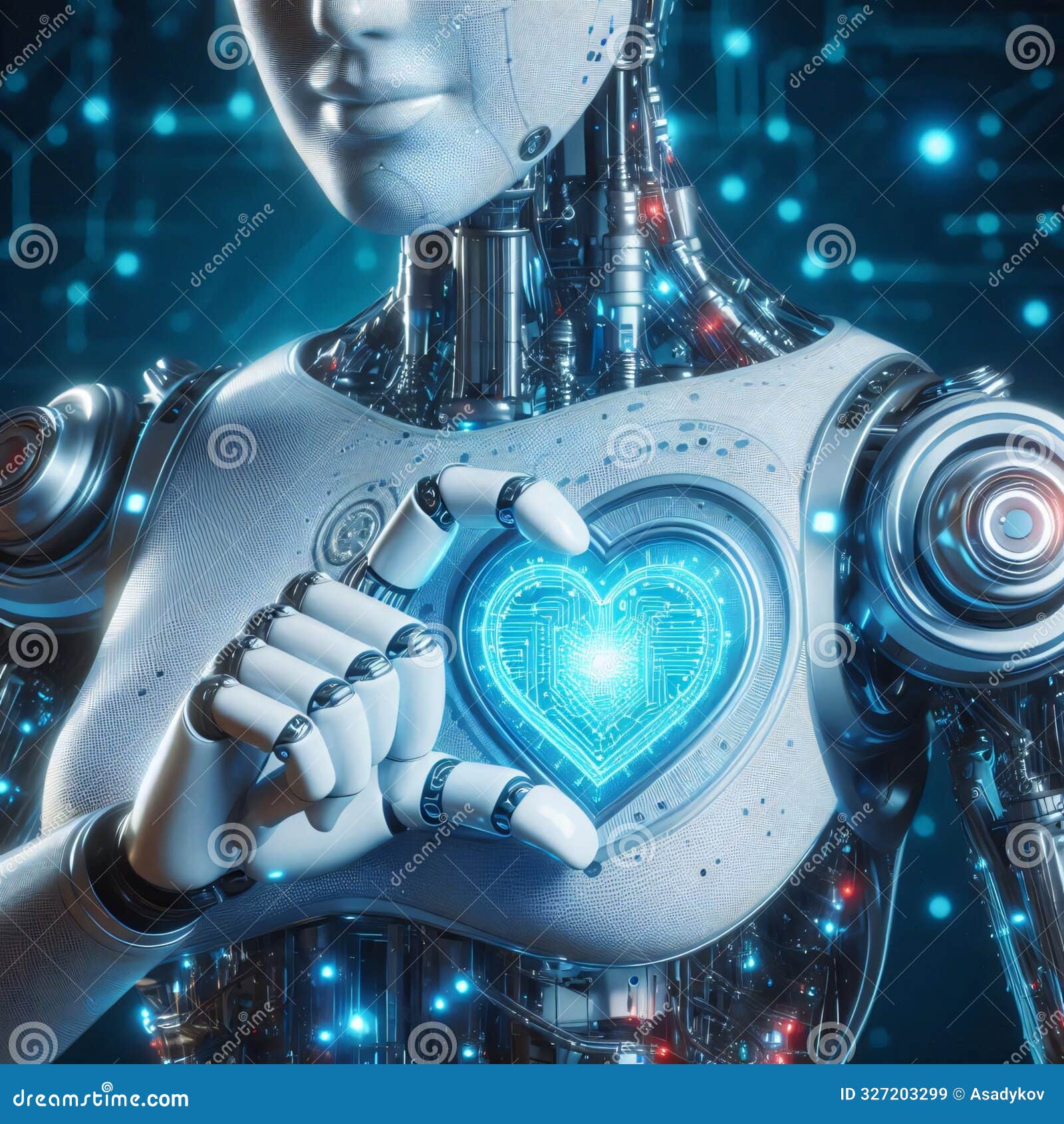 Ai Robot Gesture Heart Artificial Intelligence Hand Love Symbol Emotion ...