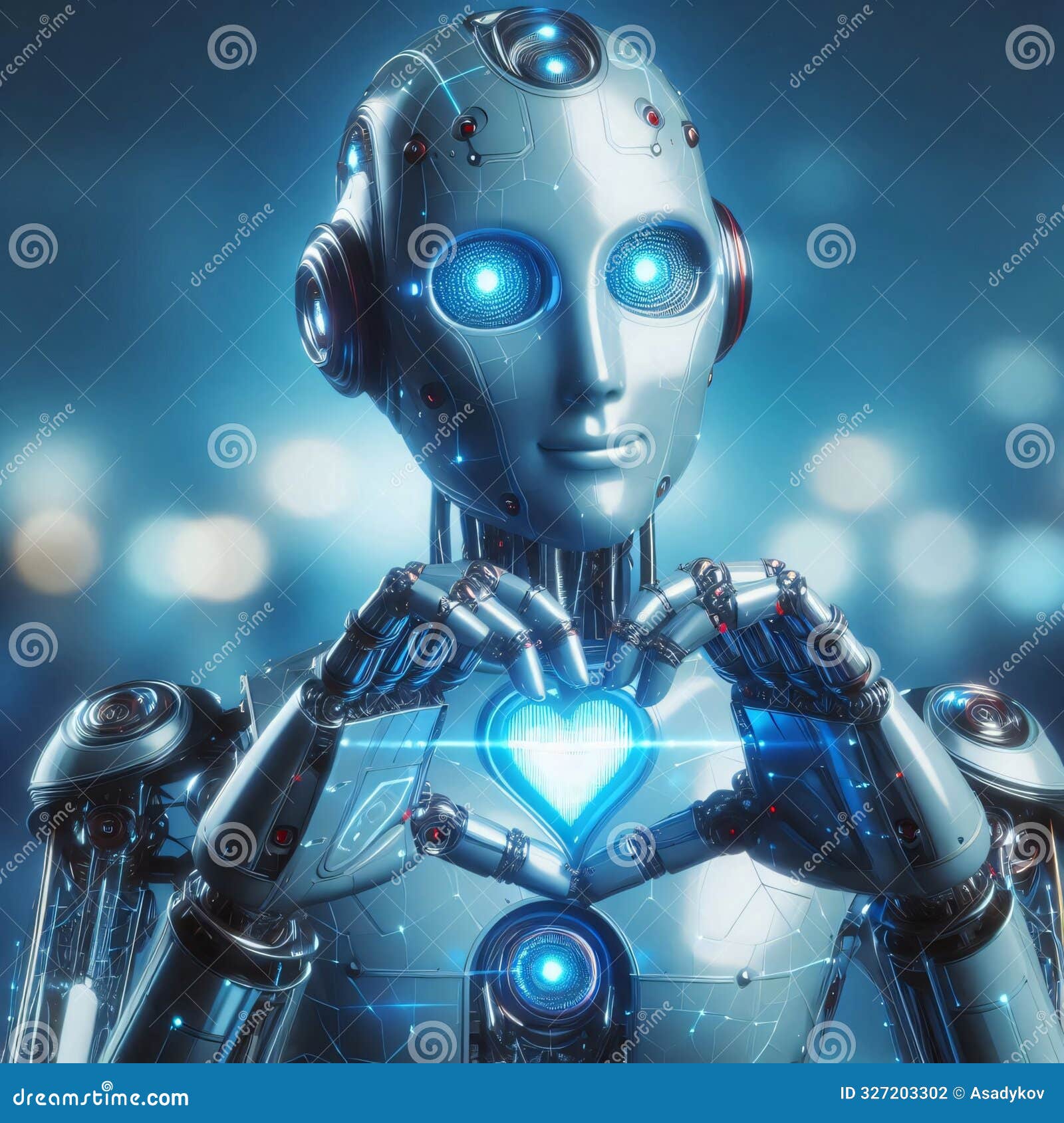 Ai Robot Gesture Heart Artificial Intelligence Hand Love Symbol Emotion ...