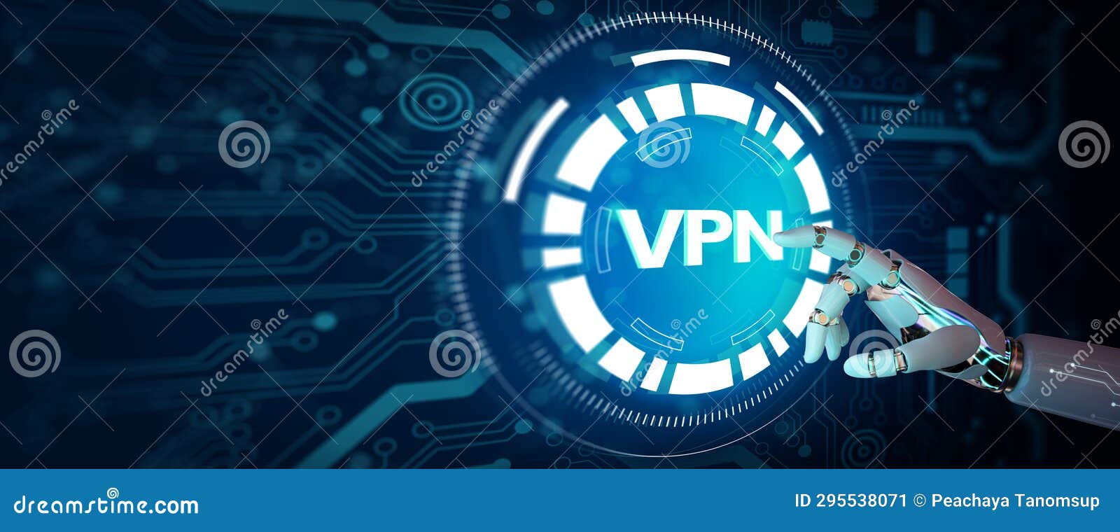 Ai Robot Hand Pointing To VPN Network Security Internet Privacy ...
