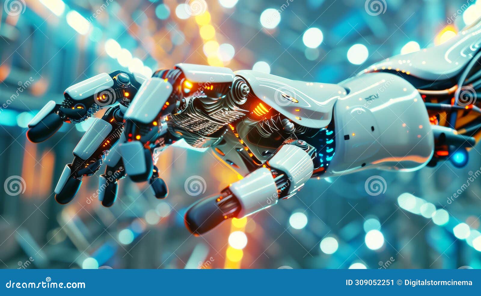 Ai Robot Hand Reaching Out To Grab or Touch Concept Stock Illustration ...