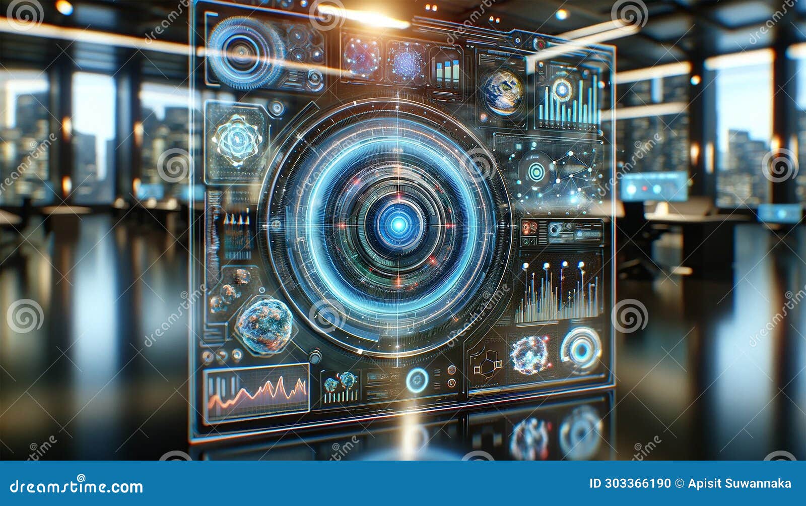 AI Robot Hologram On Virtual Screen. Artificial Intelligence And ... AI Robot Hologram On Virtual Screen. Artificial Intelligence And ...