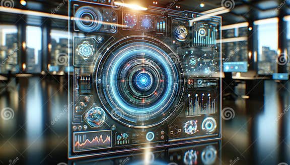 AI Robot Hologram on Virtual Screen. Artificial Intelligence and Machine Learning Concept ...