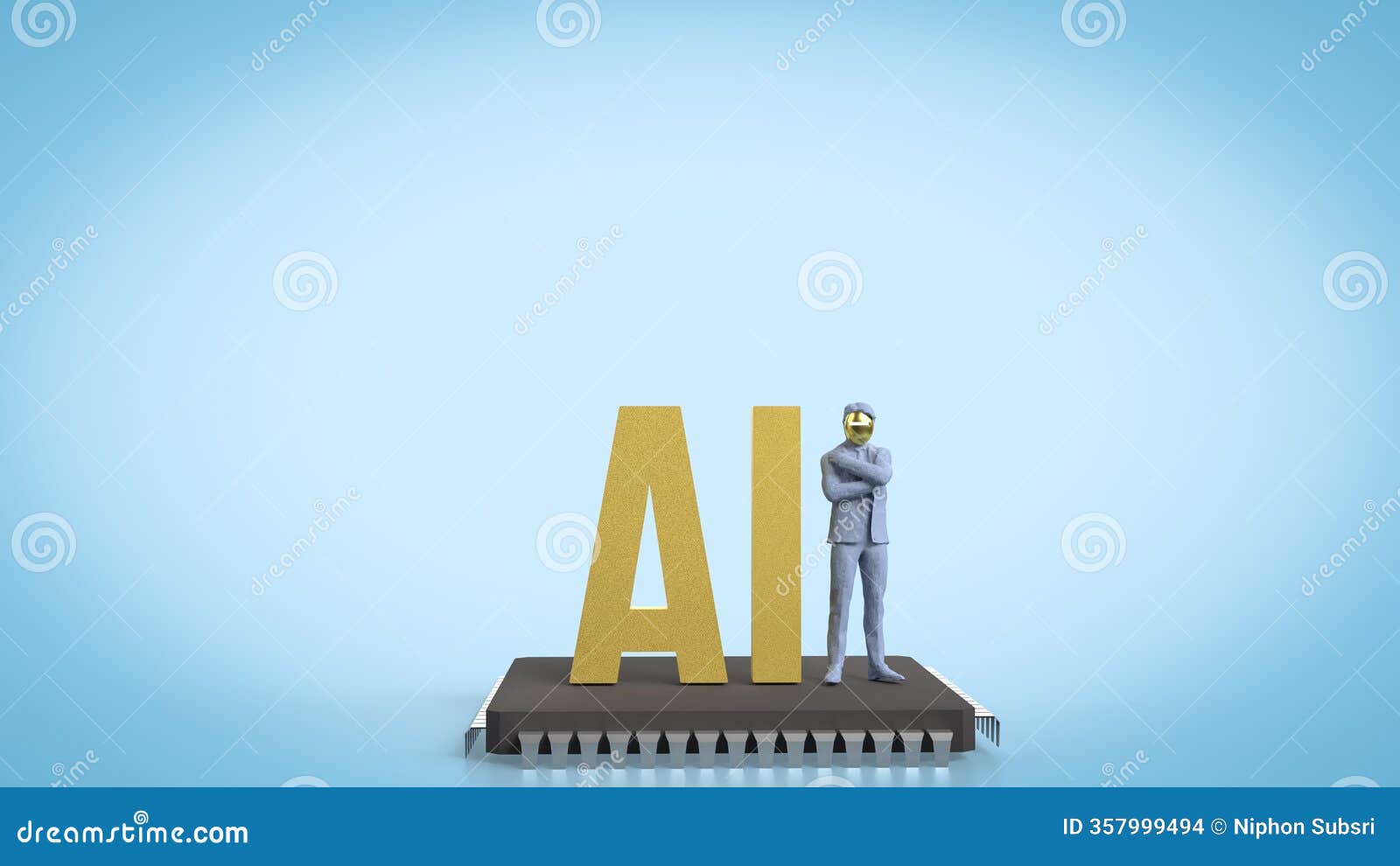 The AI and Robot Man for Technology or it Concept 3d Rendering Stock ...