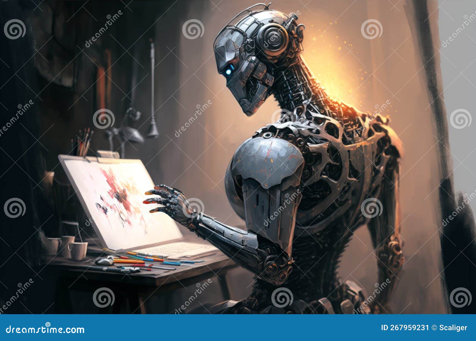 Generative AI. Futuristic Face Female Humanoid Robot. A Technological ... Generative AI. Futuristic Face Female Humanoid Robot. A Technological ...