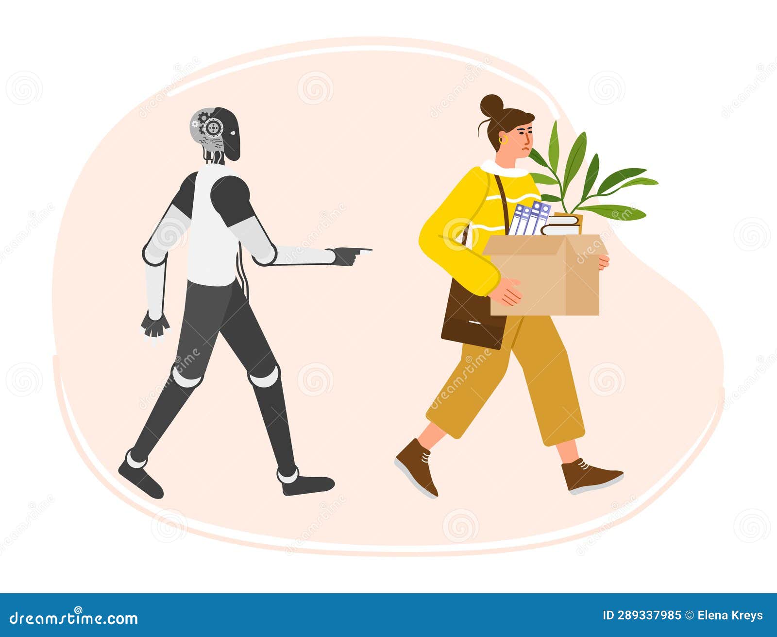AI Robot People Unemployment Job Loss Work Problem Stock Illustration ... AI Robot People Unemployment Job Loss Work Problem Stock Illustration ...