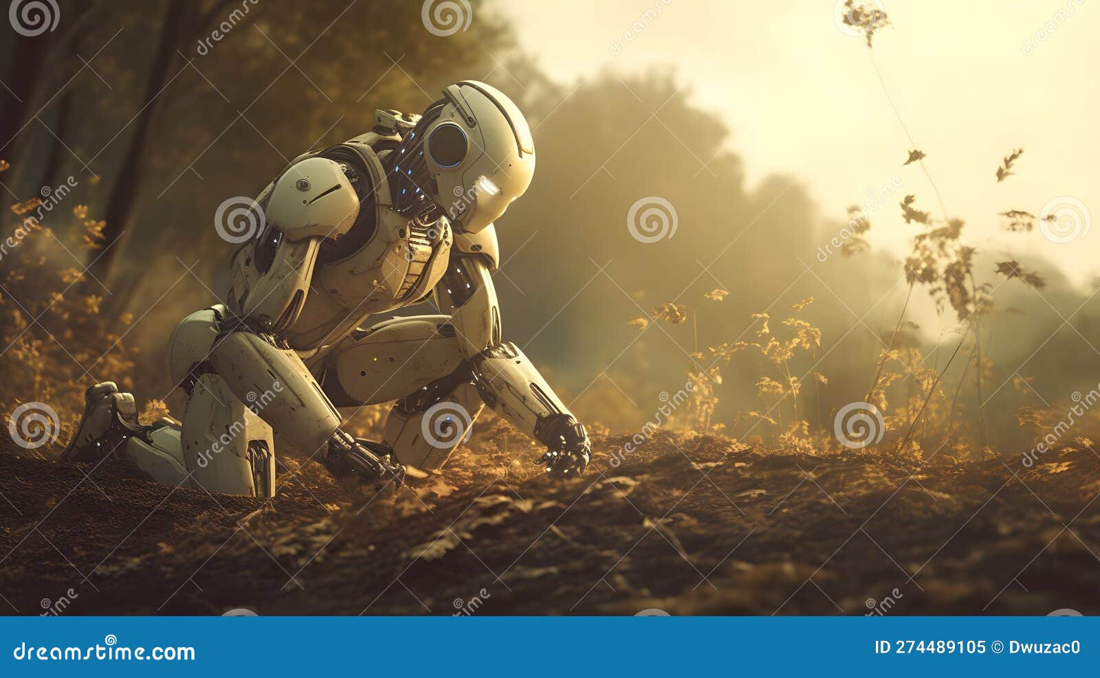 AI Robot Planting a Tree, Ecology, Technology, Humanoid, Go Green ...