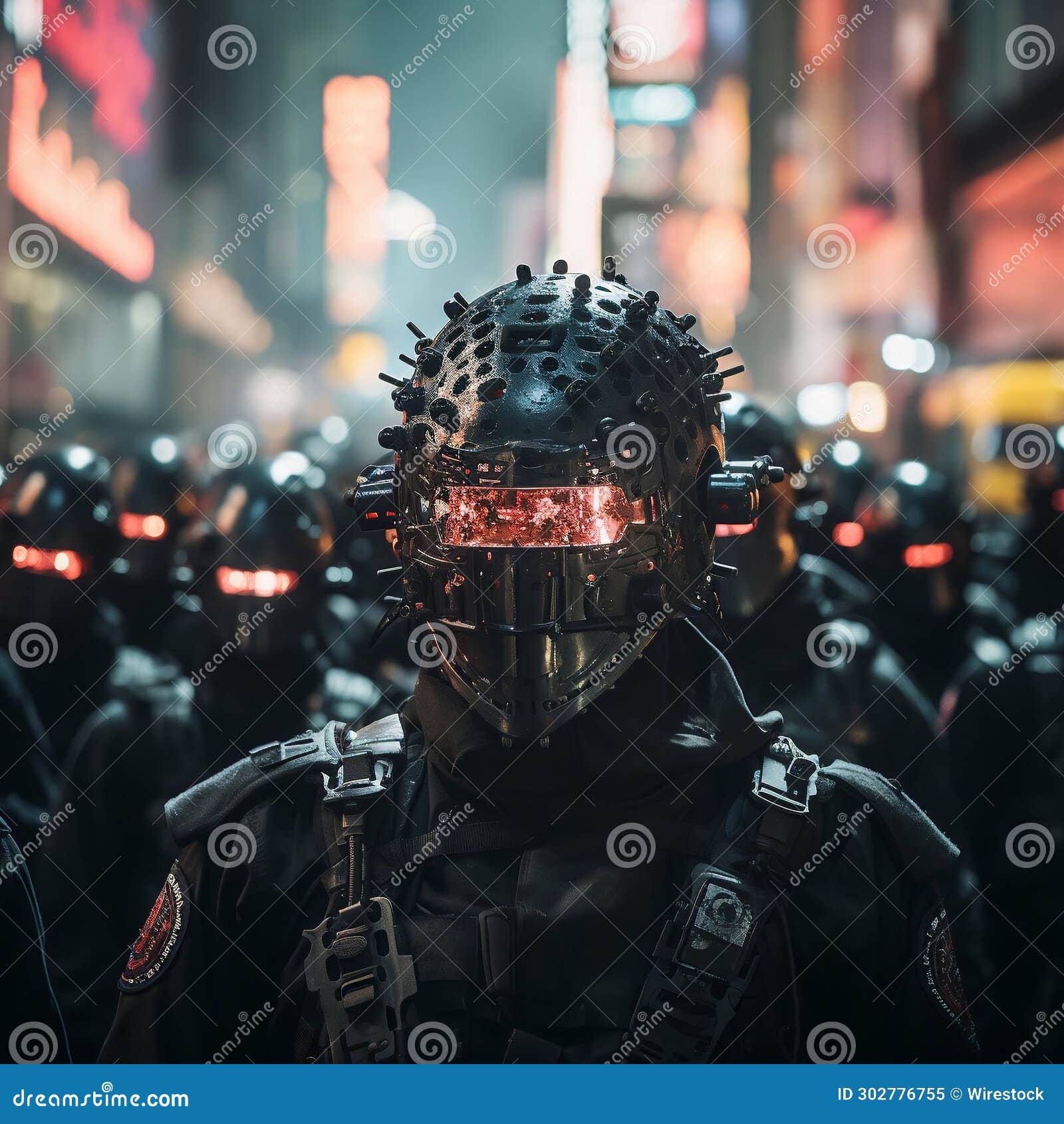 Ai robot protesters riot stock illustration. Illustration of abstract ...