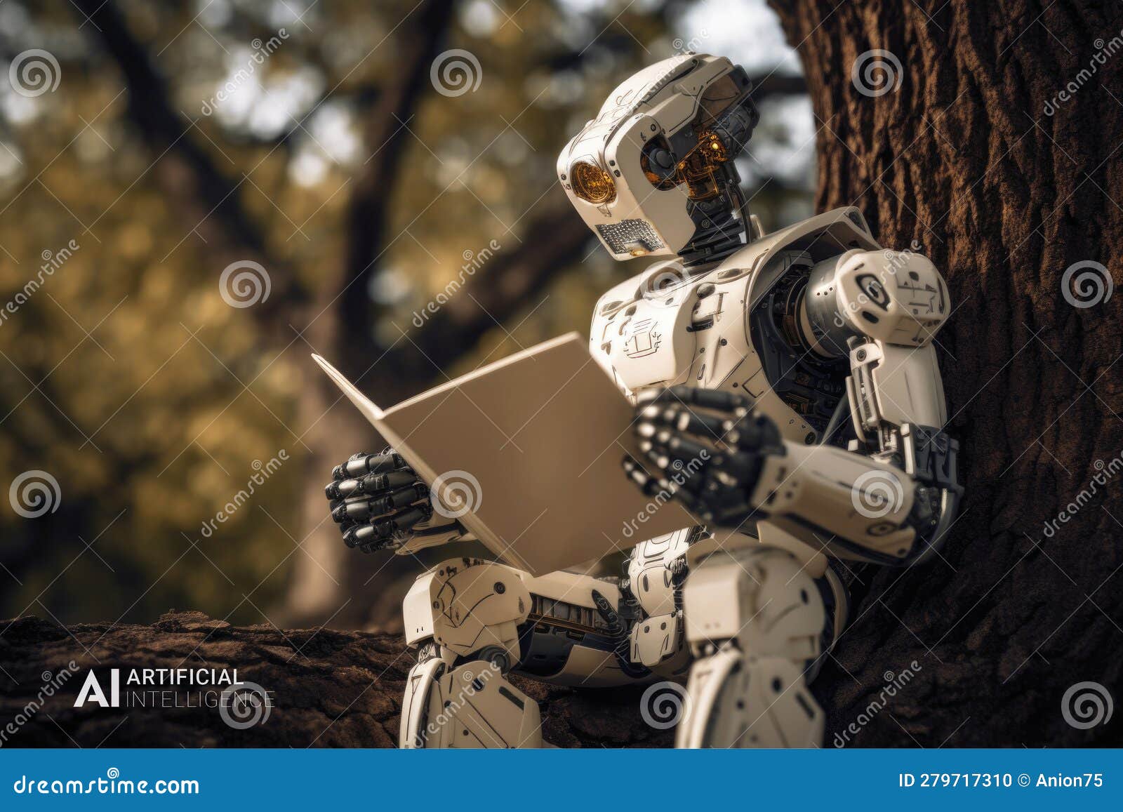 AI, Artificial Intelligence, Robot Reading a Book, Generative AI Stock ...