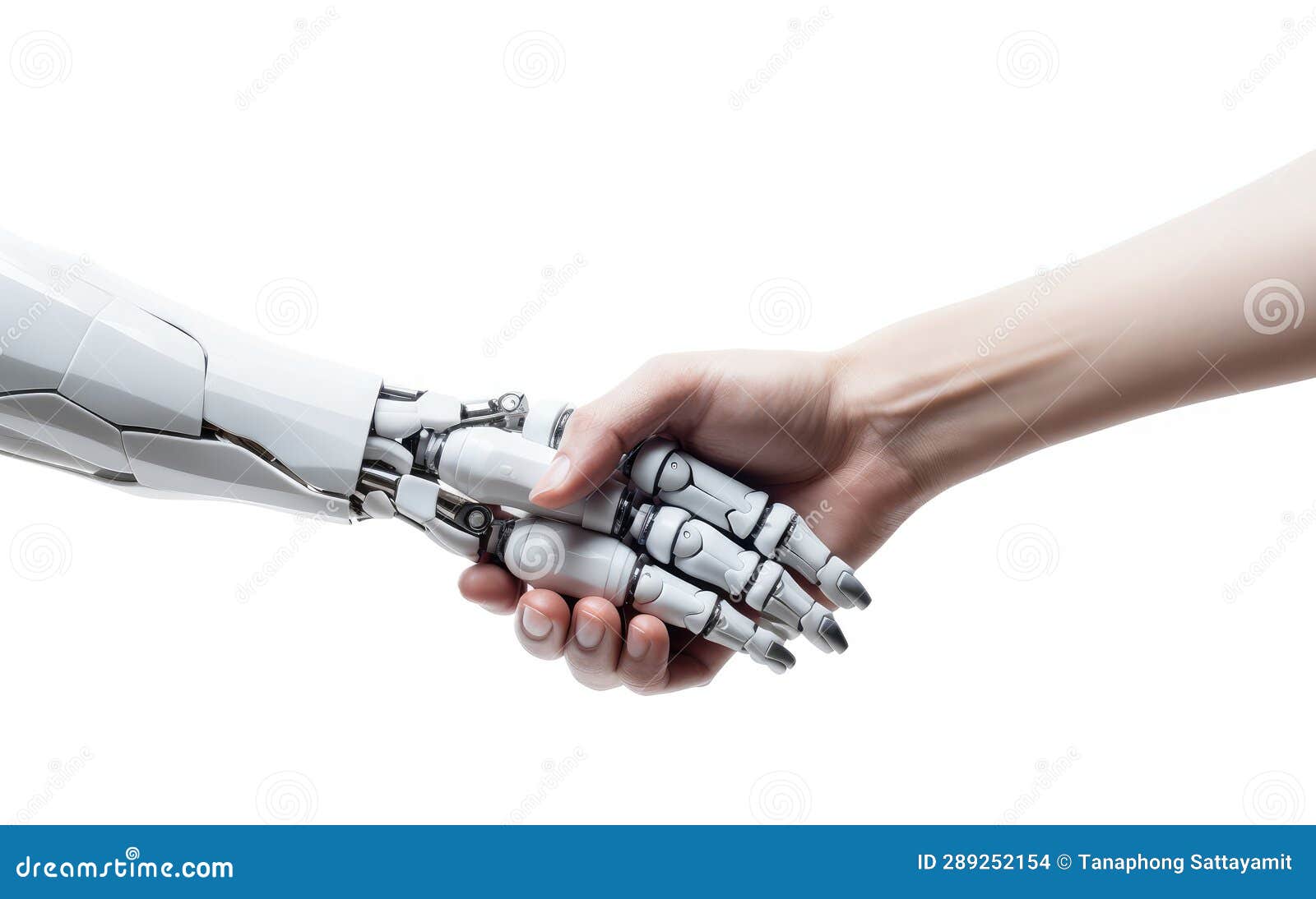 AI Robot Shaking Hands with Human Stock Illustration - Illustration of ...