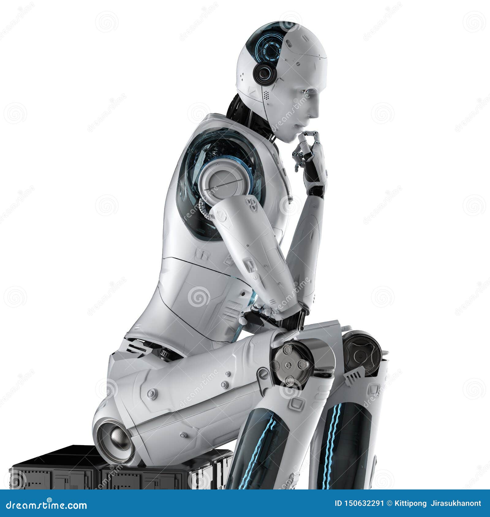 Ai robot think or compute stock illustration. Illustration of ...