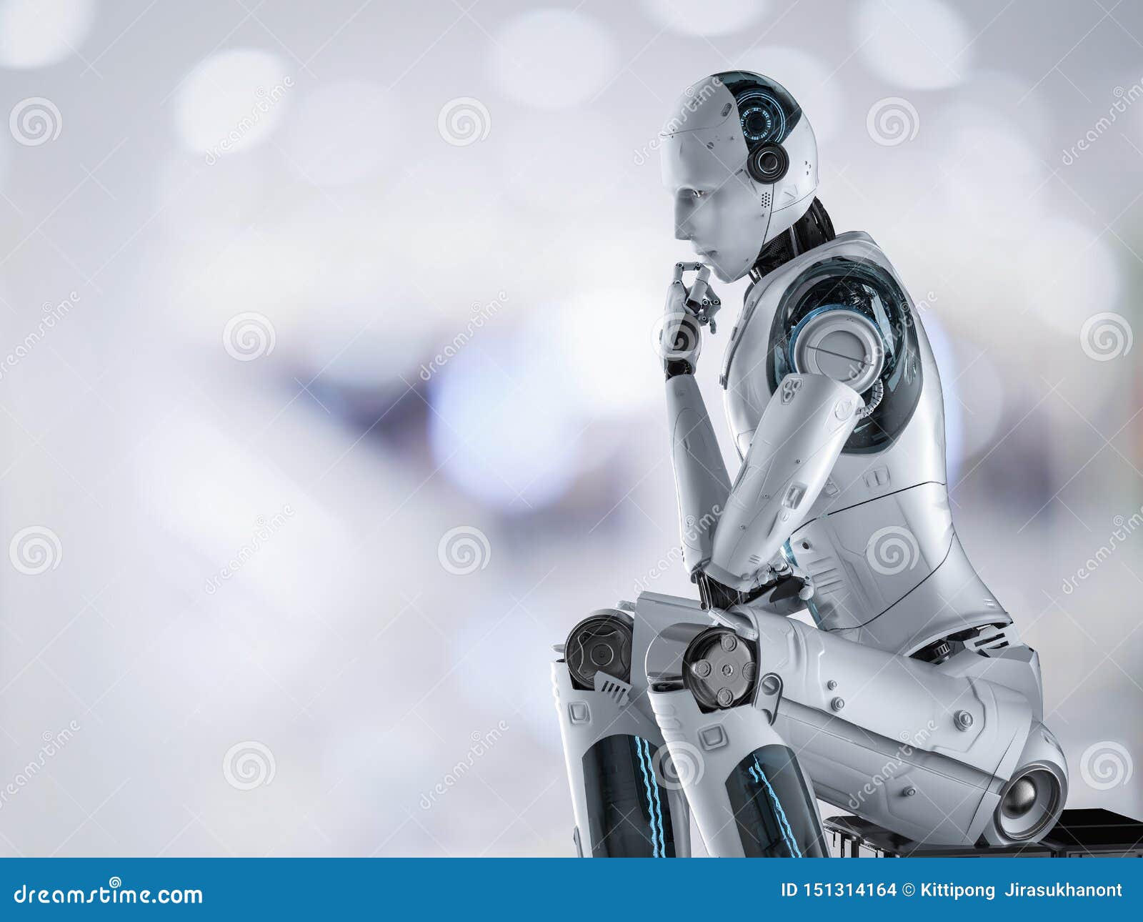 Ai robot think or compute stock illustration. Illustration of calculate ...