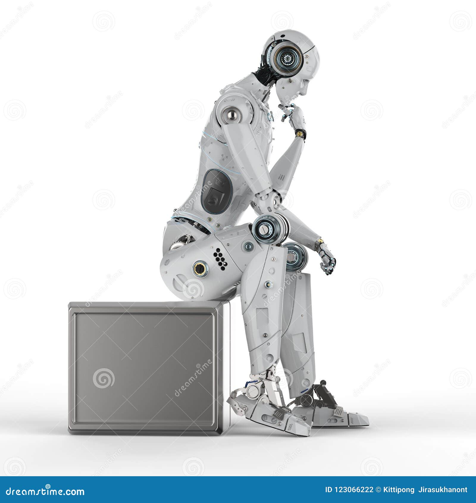 Ai robot thinking stock illustration. Illustration of artificial ...