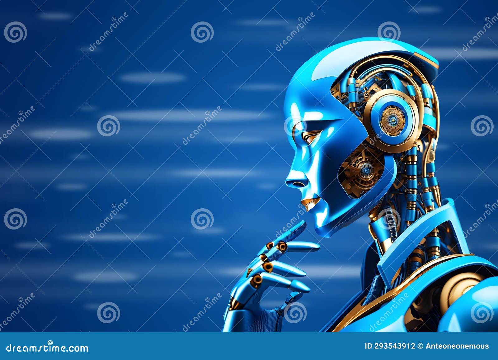 AI Robot Thinking, Generative AI Stock Illustration - Illustration of ...