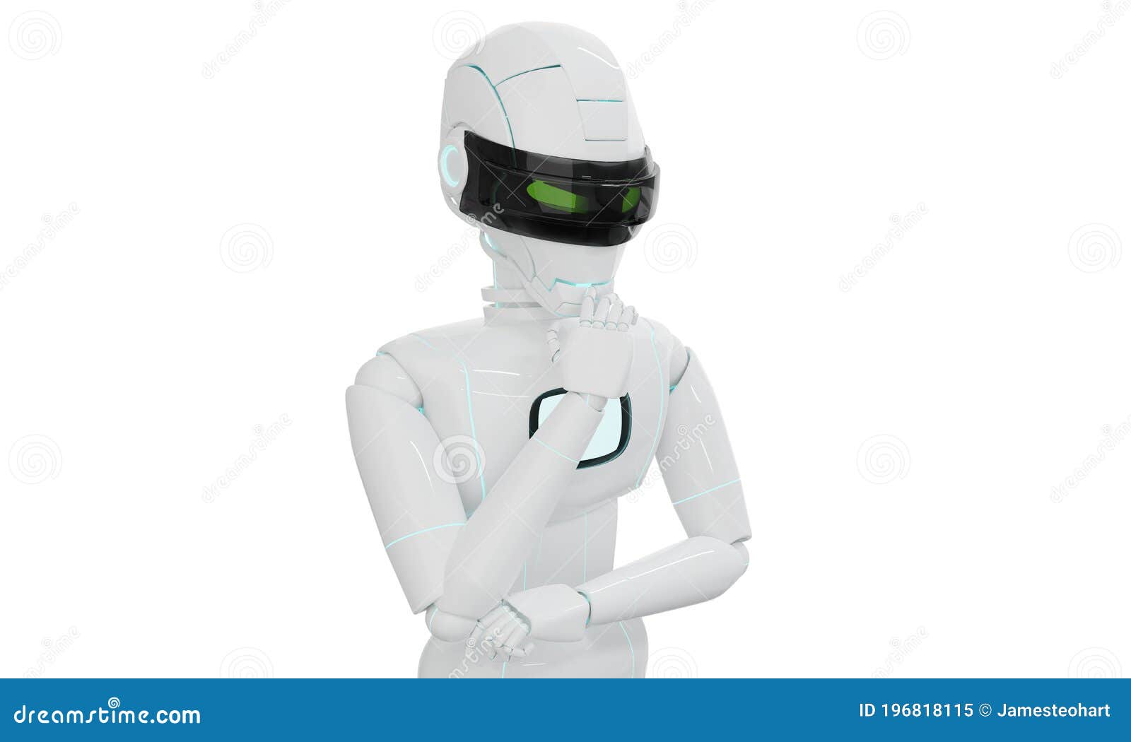 Ai Robot thinking pose stock illustration. Illustration of digital ...