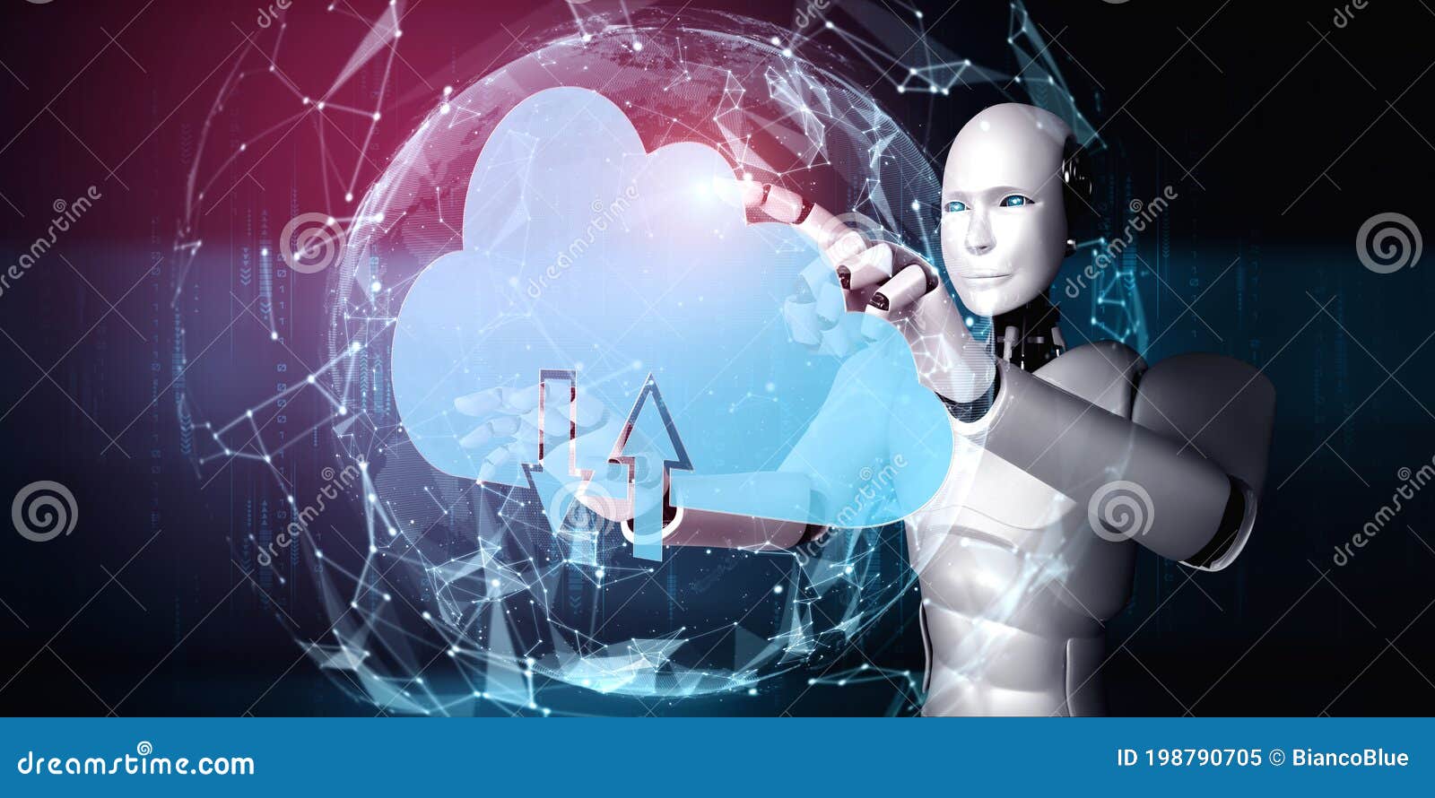 AI Robot Using Cloud Computing Technology To Store Data on Online ...