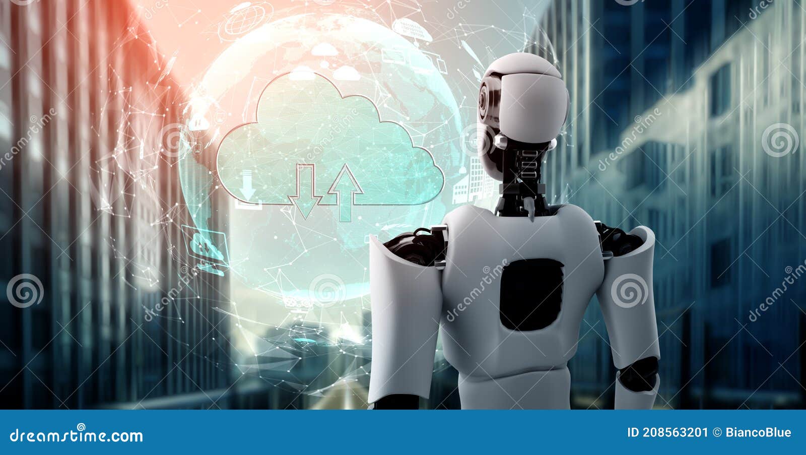 AI Robot Using Cloud Computing Technology To Store Data on Online ...