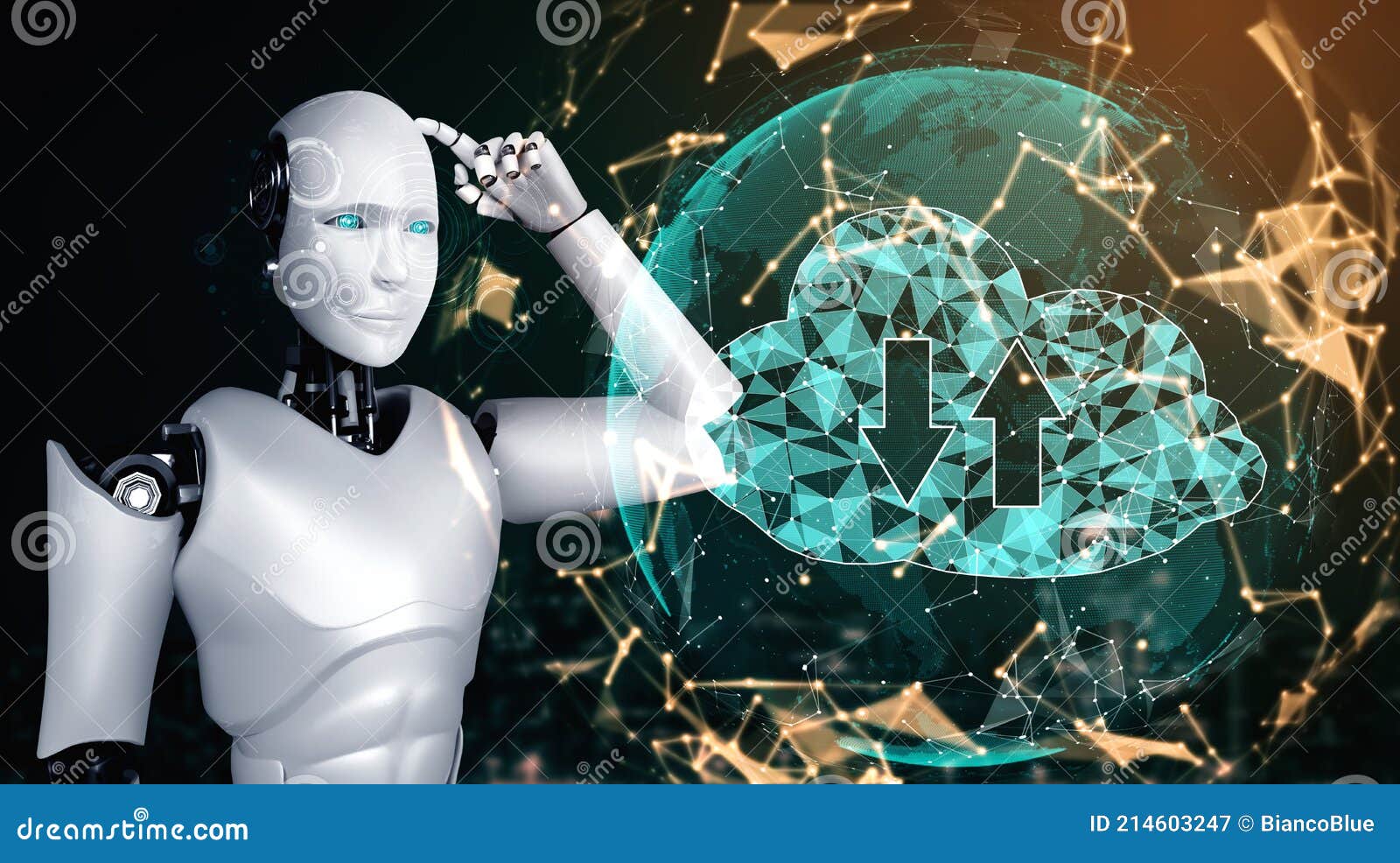 AI Robot Using Cloud Computing Technology To Store Data on Online ...