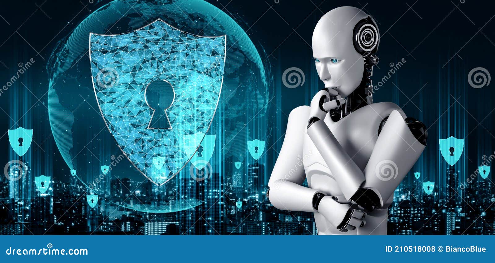 AI Robot Using Cyber Security To Protect Information Privacy Stock ...