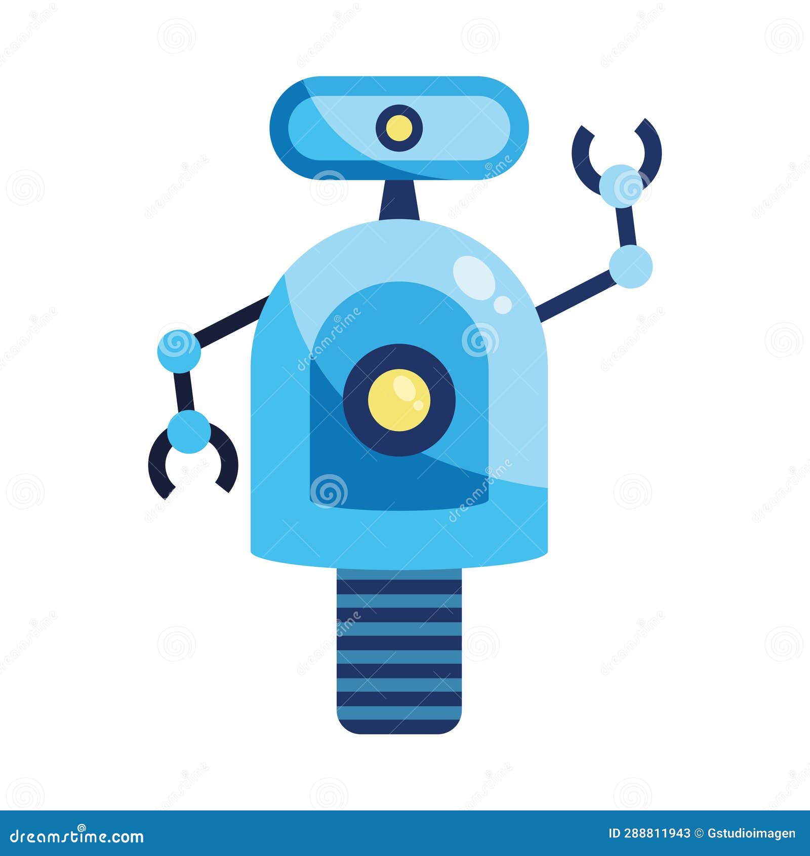 Ai robot waving stock vector. Illustration of creative - 288811943