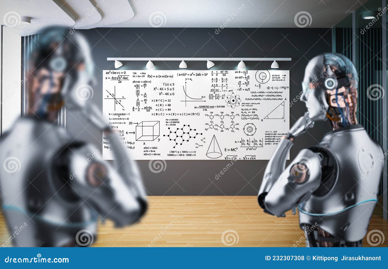 Ai Robot Work in Smart Office Stock Illustration - Illustration of ...
