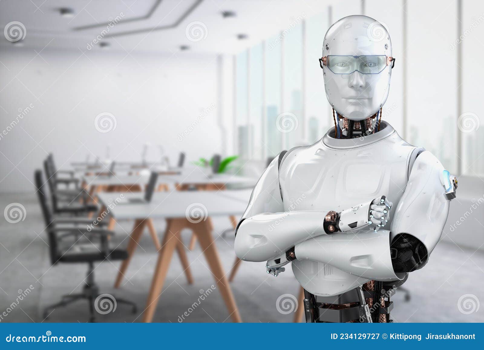 Ai Robot Work in Smart Office Stock Image - Image of work, analyze ...