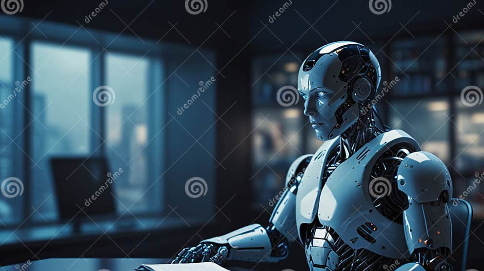 AI Robot Working in the Lab: Artificial Intelligence, Automation and Research Concept Stock ...