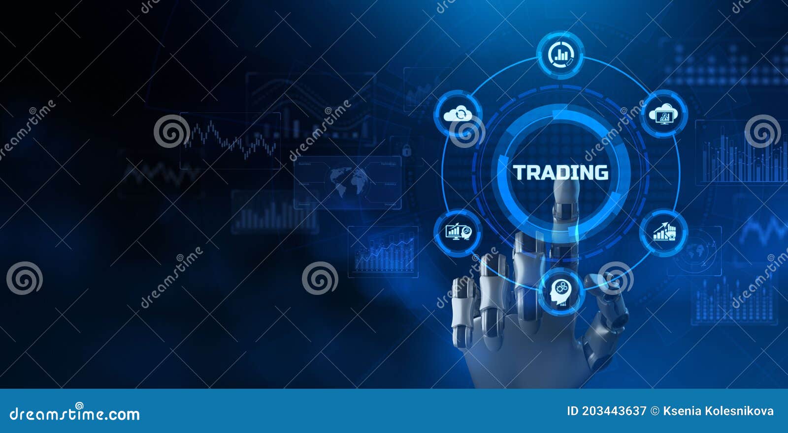 AI Robotic Trader Financial Forex Trading Automation Concept. Robotic ...