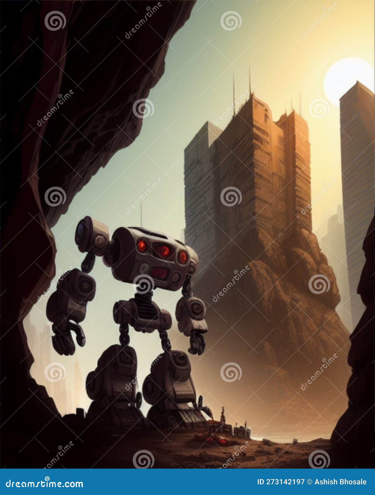 Ai Robots Destroying the World Stock Illustration - Illustration of ...