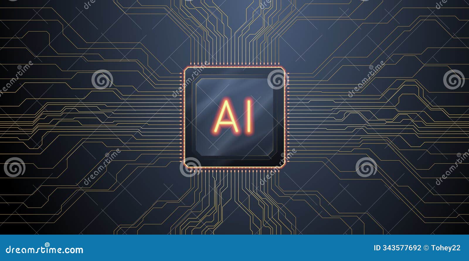 AI Semiconductor With Neon Yellow Artificial Intelligence Logo Vector ...
