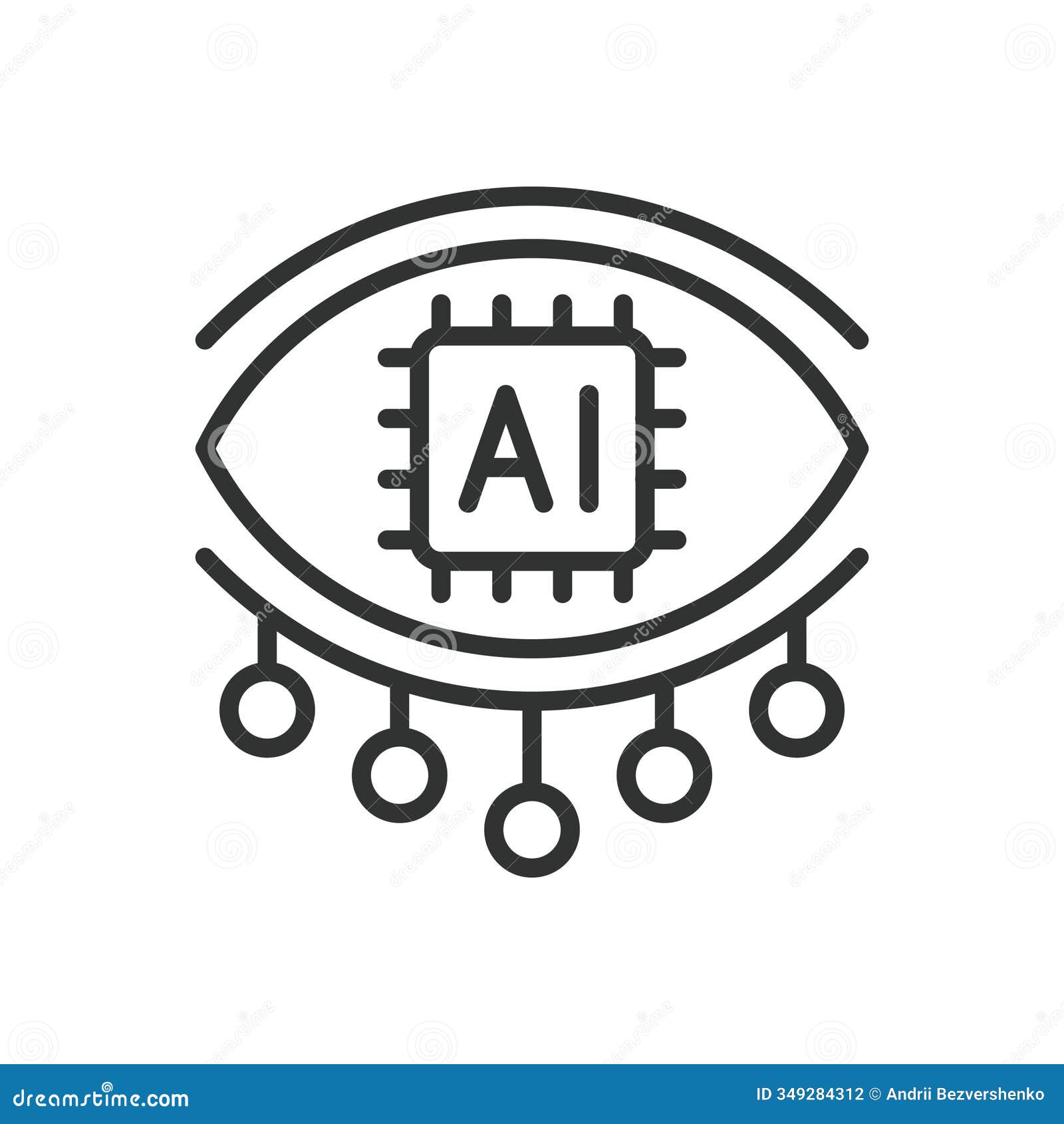 AI Sight, Icon in Line Design. AI, Sight, Vision, Recognition ...