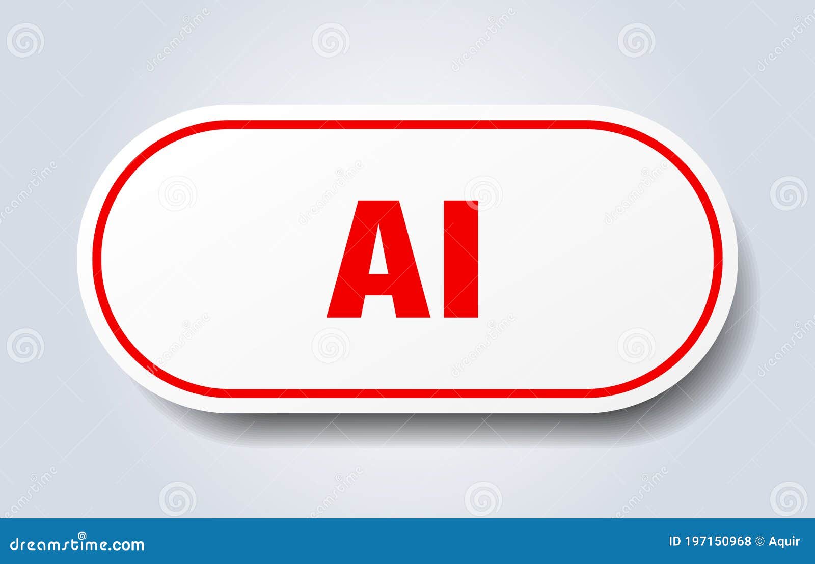 Ai Sign. Rounded Isolated Button. White Sticker Stock Vector ...