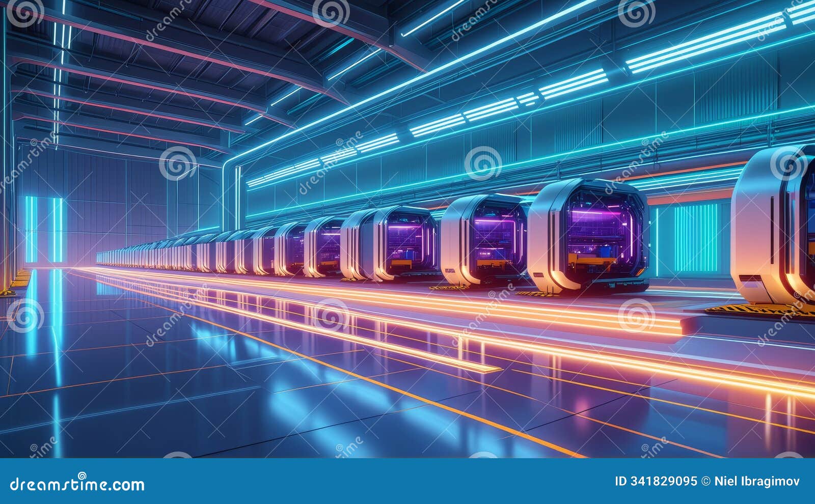 AI Smart Factory Architecture Illustration Stock Image - Image of ...