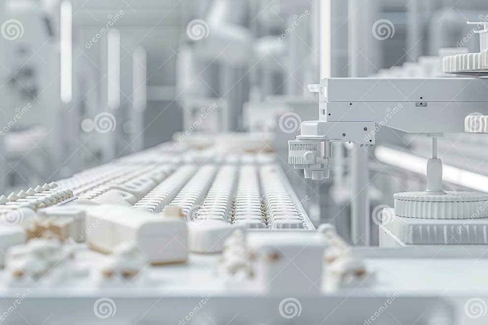 AI Smart Food Factory in White Tones, Advanced Robotics and Automation ... AI Smart Food Factory in White Tones, Advanced Robotics and Automation ...