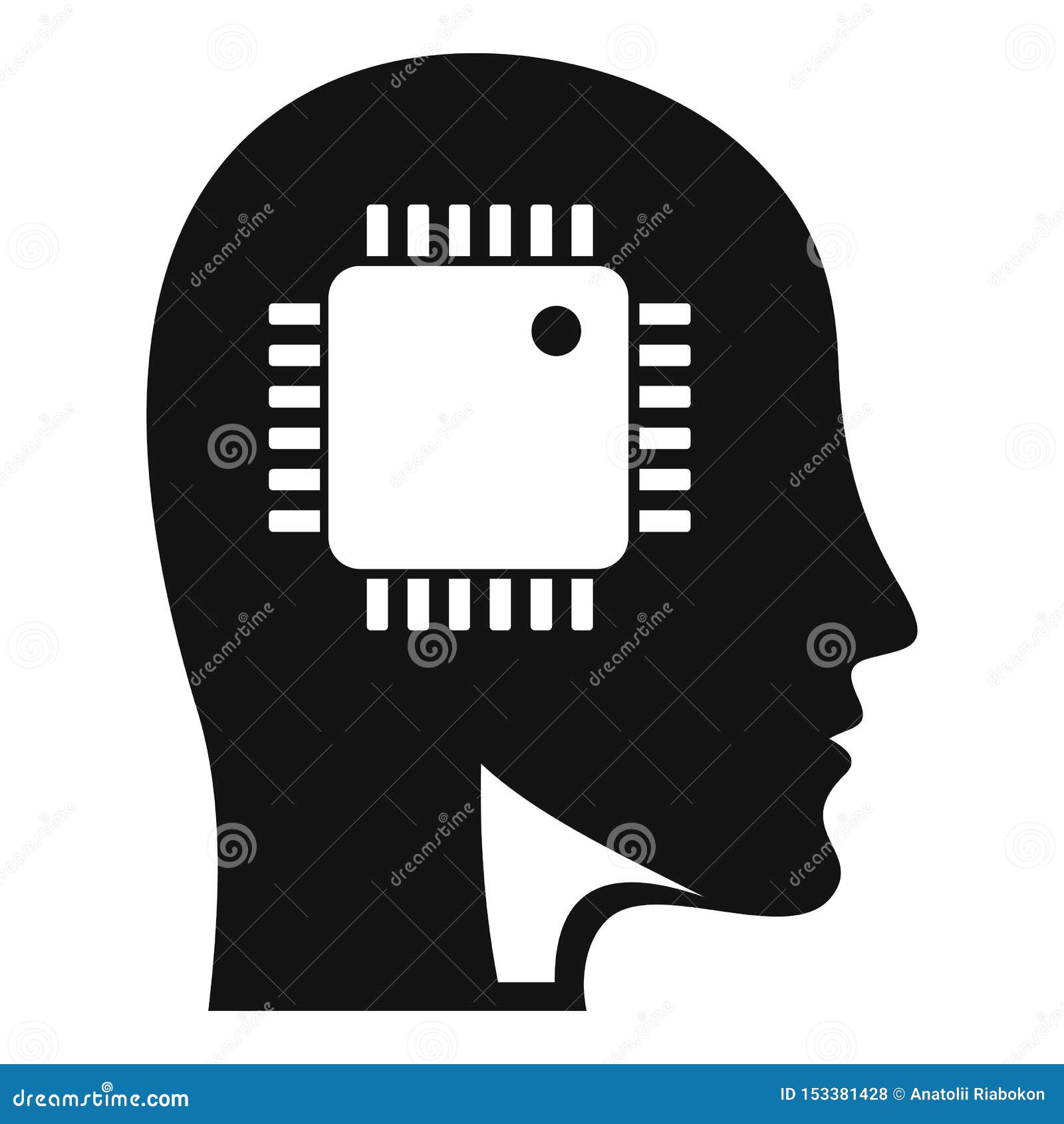 Ai Smart Processor Head Icon, Simple Style Stock Vector - Illustration ...