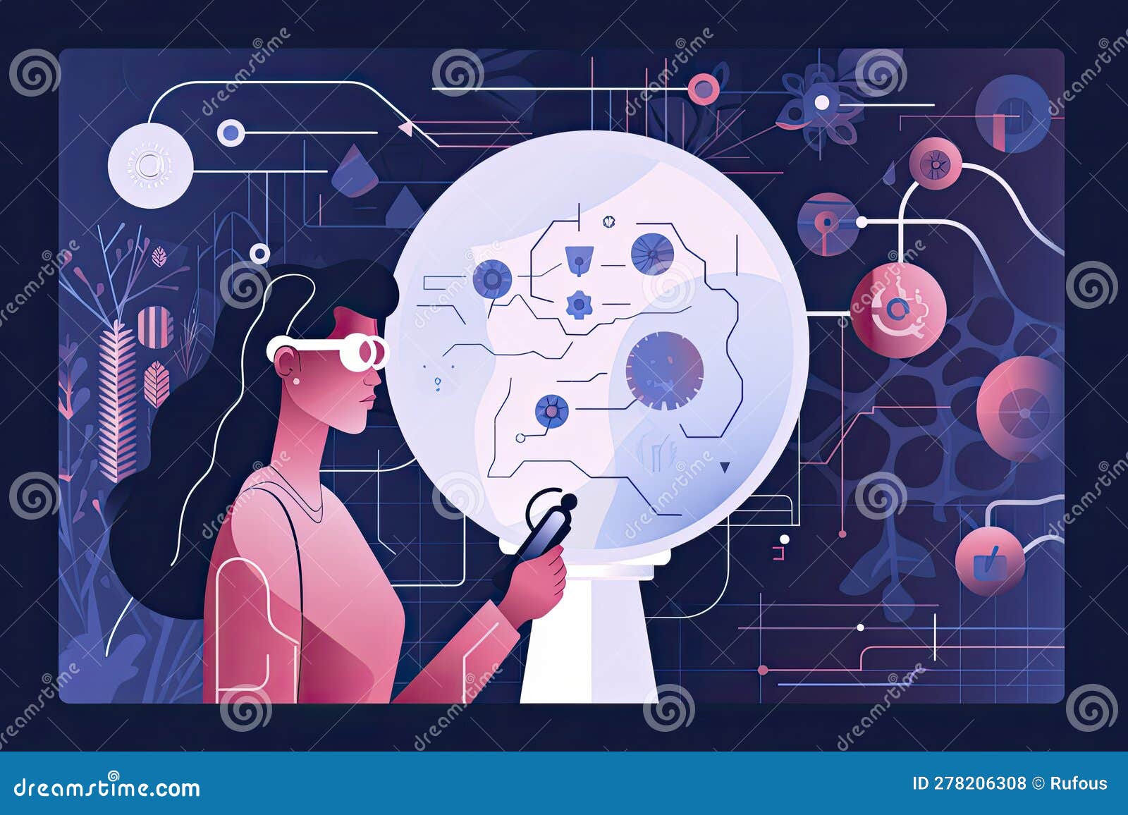 Automated Image Recognition Blue Gradient Concept Icon Cartoon Vector ...