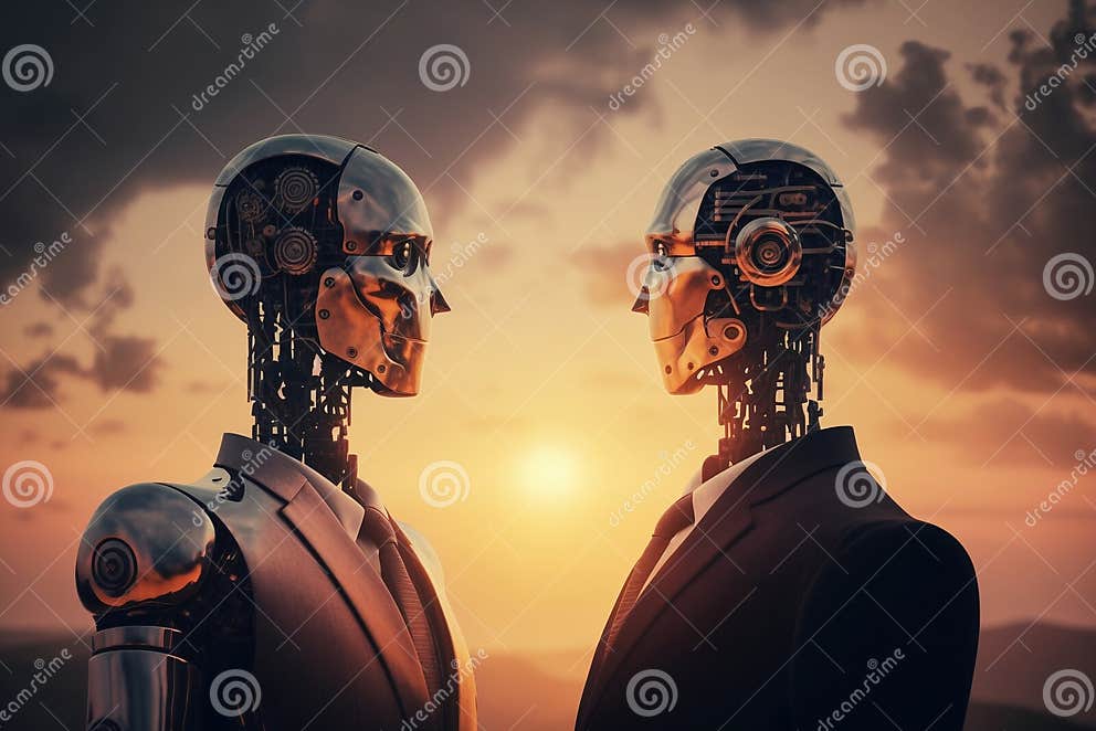 AI Solutions for Business Efficiency and Customer Support Stock Illustration - Illustration of ...