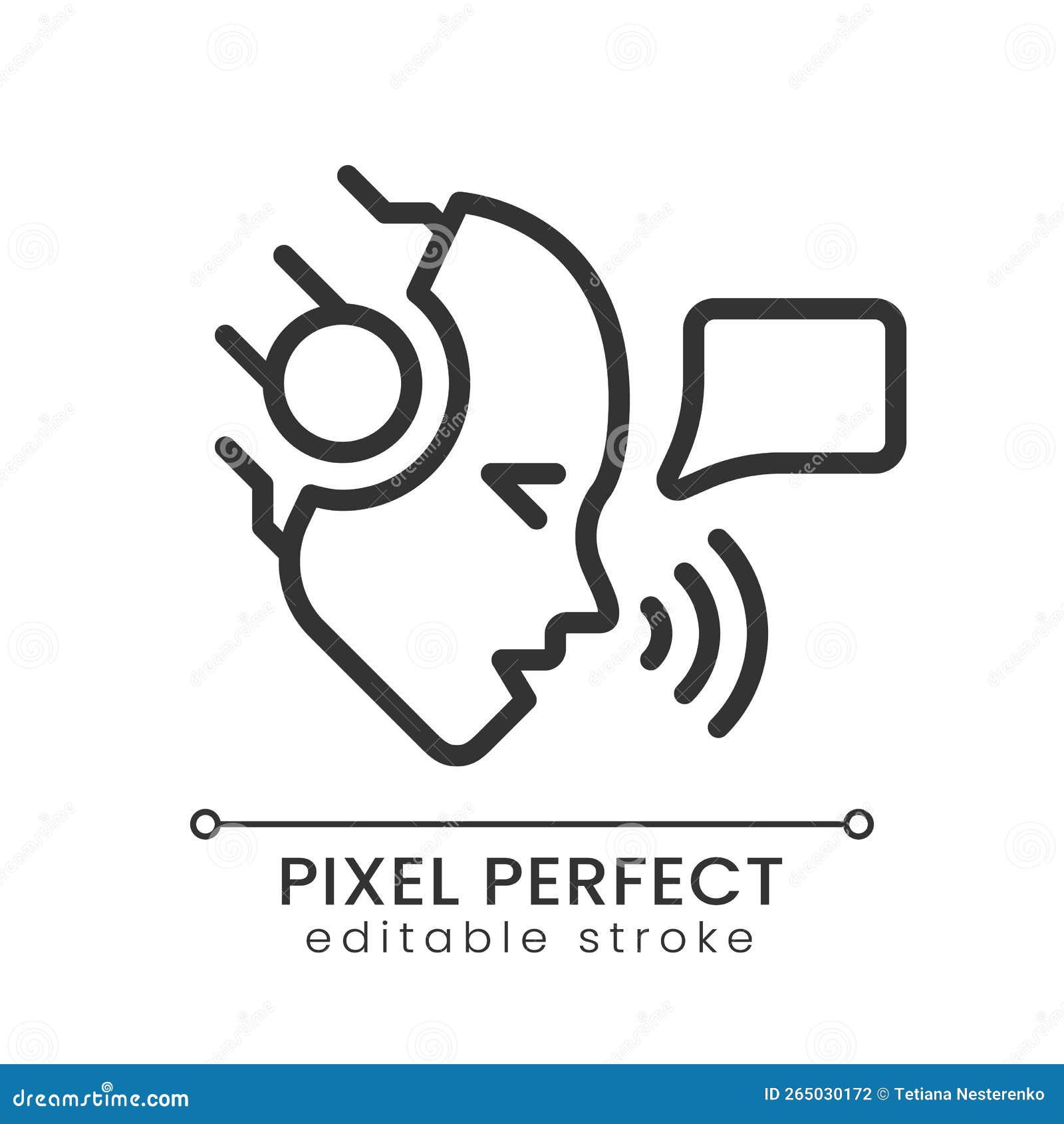 AI Speaks Pixel Perfect Linear Icon Stock Vector - Illustration of ...