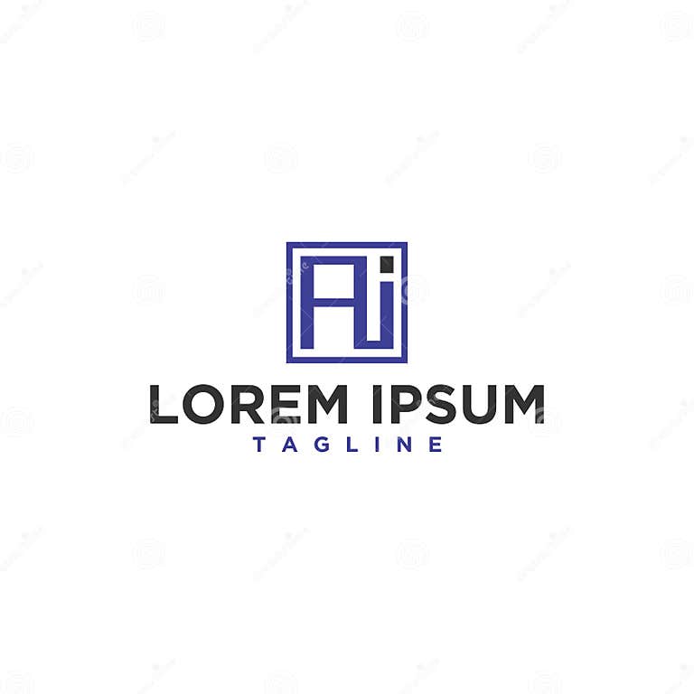 Ai or Ia Square Logo Design Inspiration Stock Vector - Illustration of ...