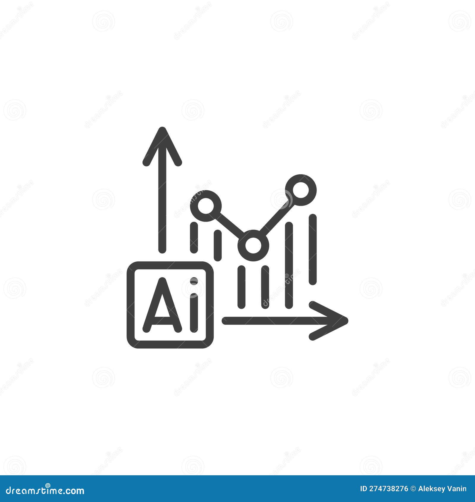 AI statistics line icon stock illustration. Illustration of logo ...