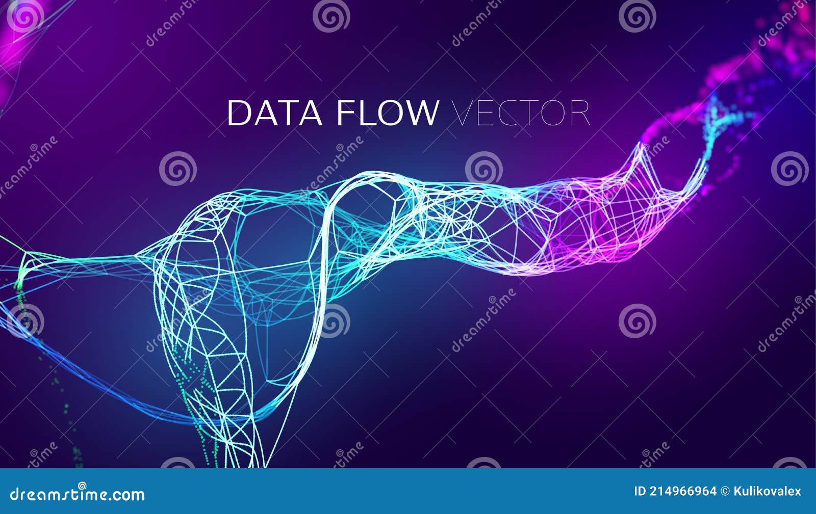 AI Stream Data Flow Vector Background. AI Synergy Wave Stream. Data Fibers Flow. Futuristic ...