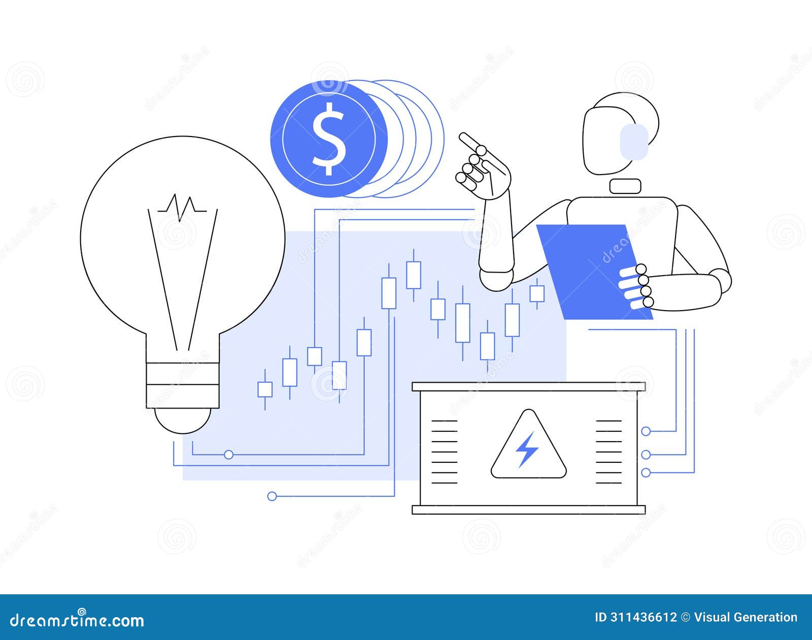 AI-Streamlined Energy Trading Abstract Concept Vector Illustration ...