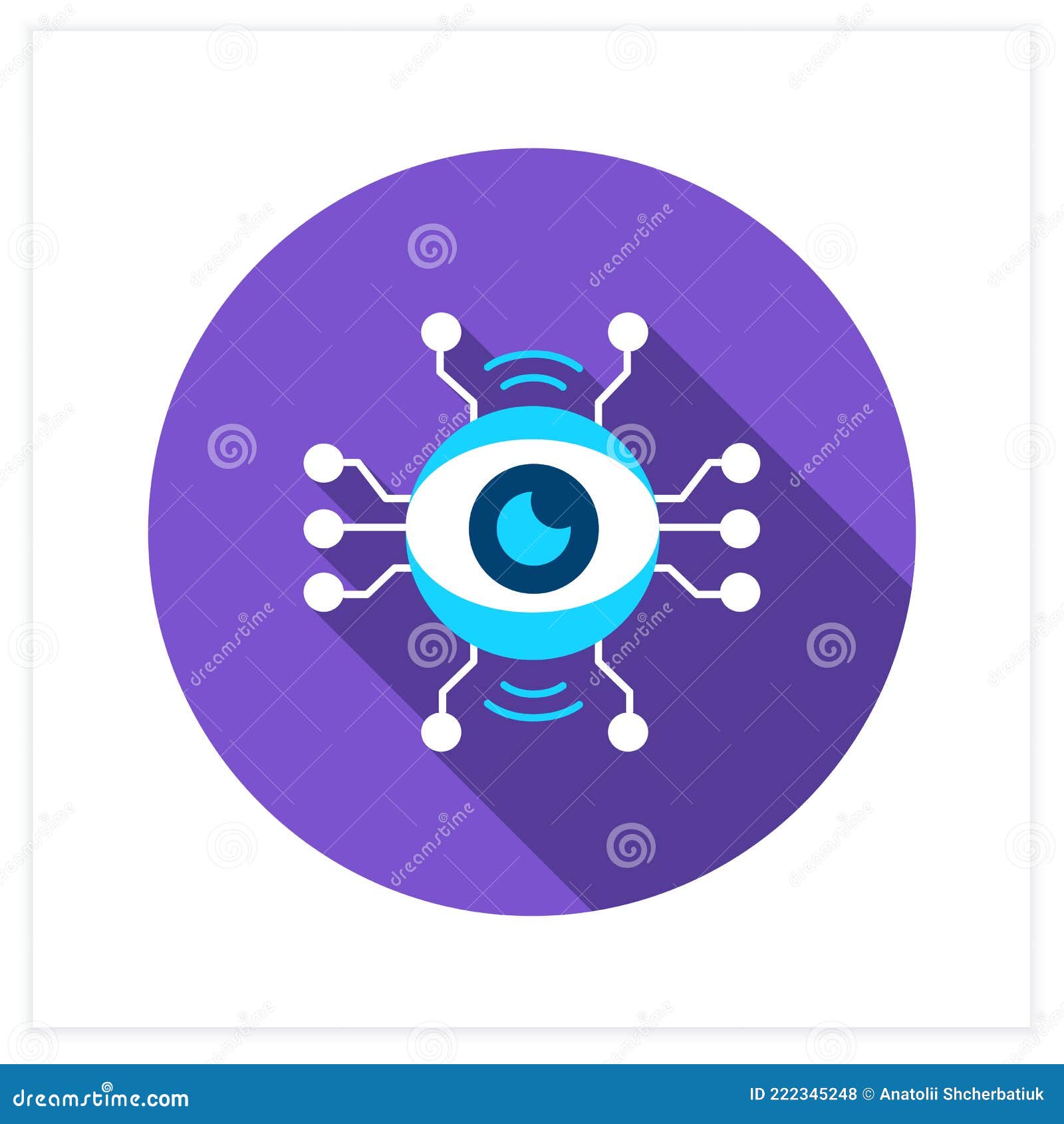 AI surveillance flat icon stock vector. Illustration of cctv - 222345248