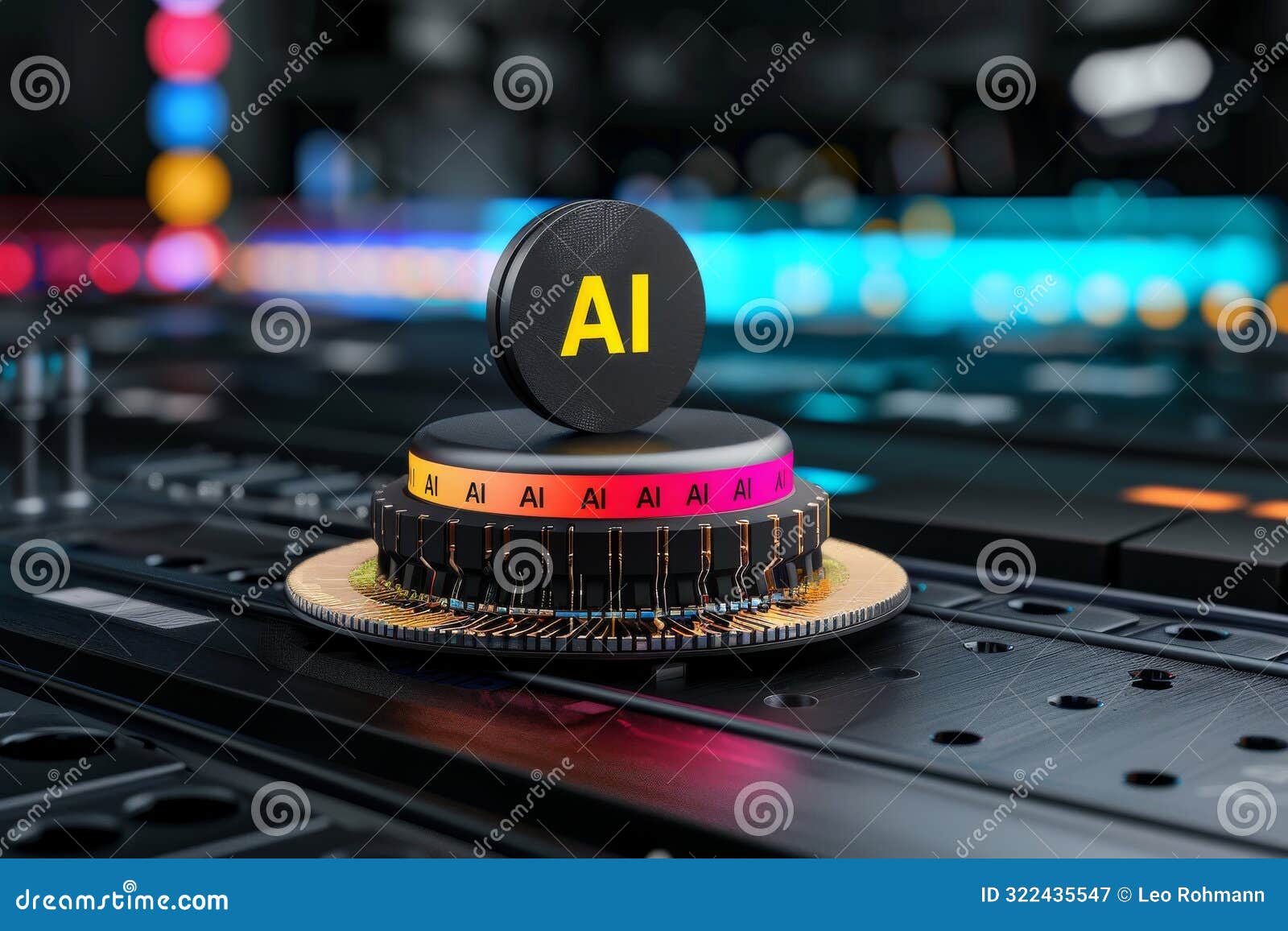 AI Symbol on a Control Panel, Illustrating the Integration of ...