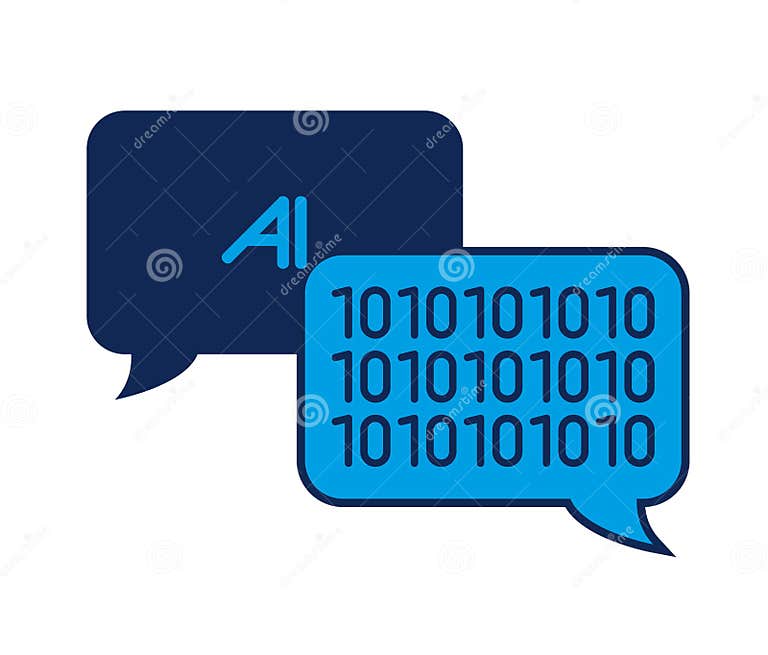Ai technology binary code stock illustration. Illustration of design ...