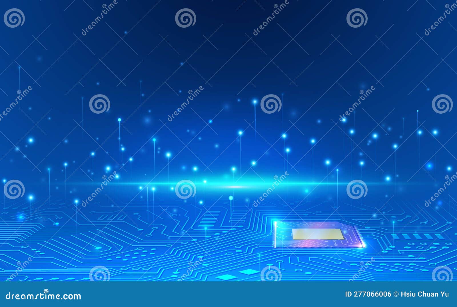 AI Technology Concept Chipset on Circuit Board in Futuristic Style ...