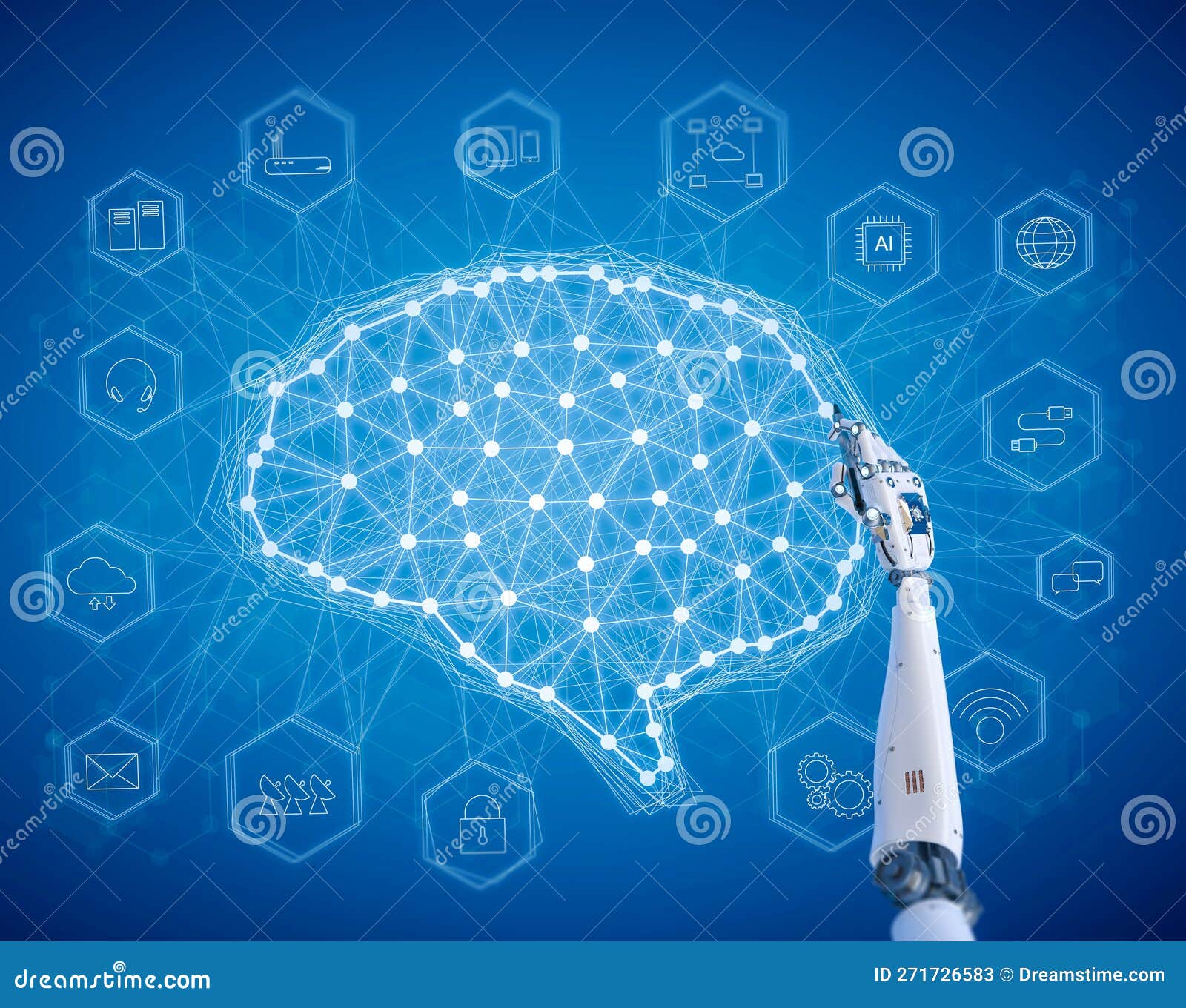 Robot Arm With Brain Stock Photography | CartoonDealer.com #130649372