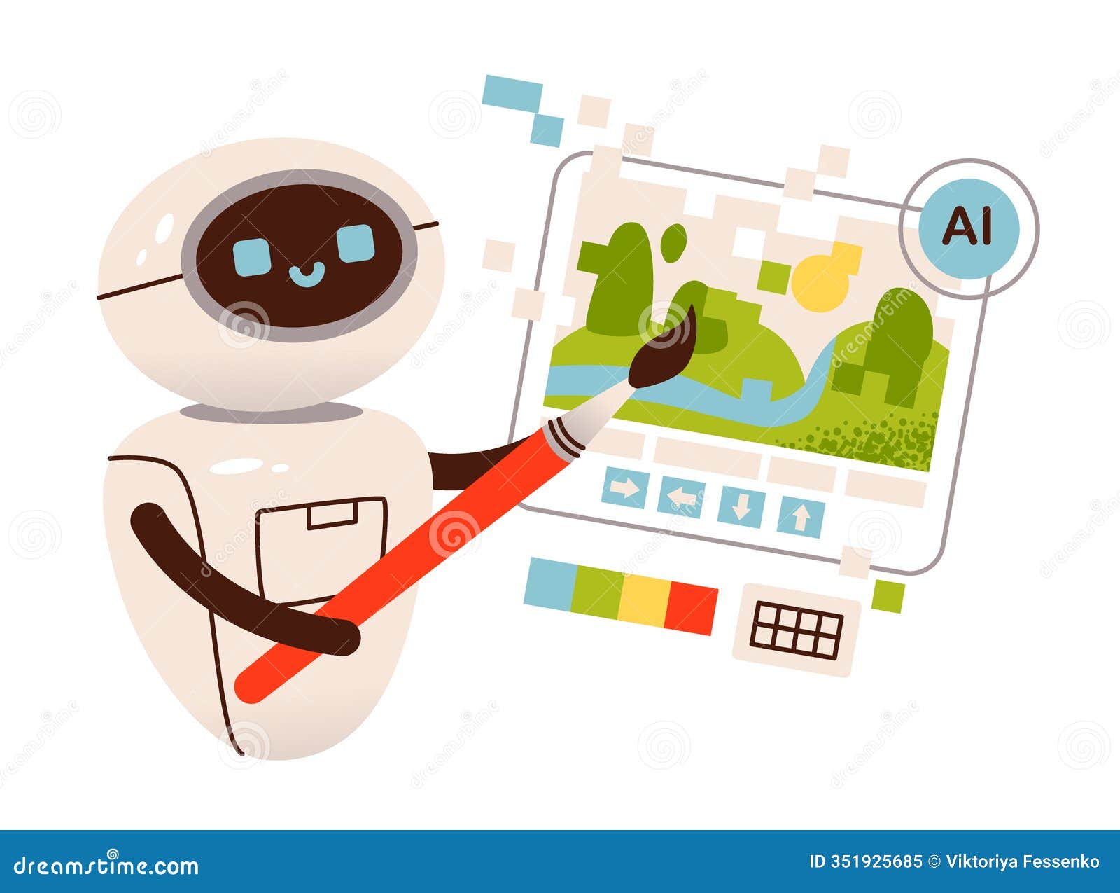 Ai Generates An Image For Human, Person Types A Prompt For Artificial ...