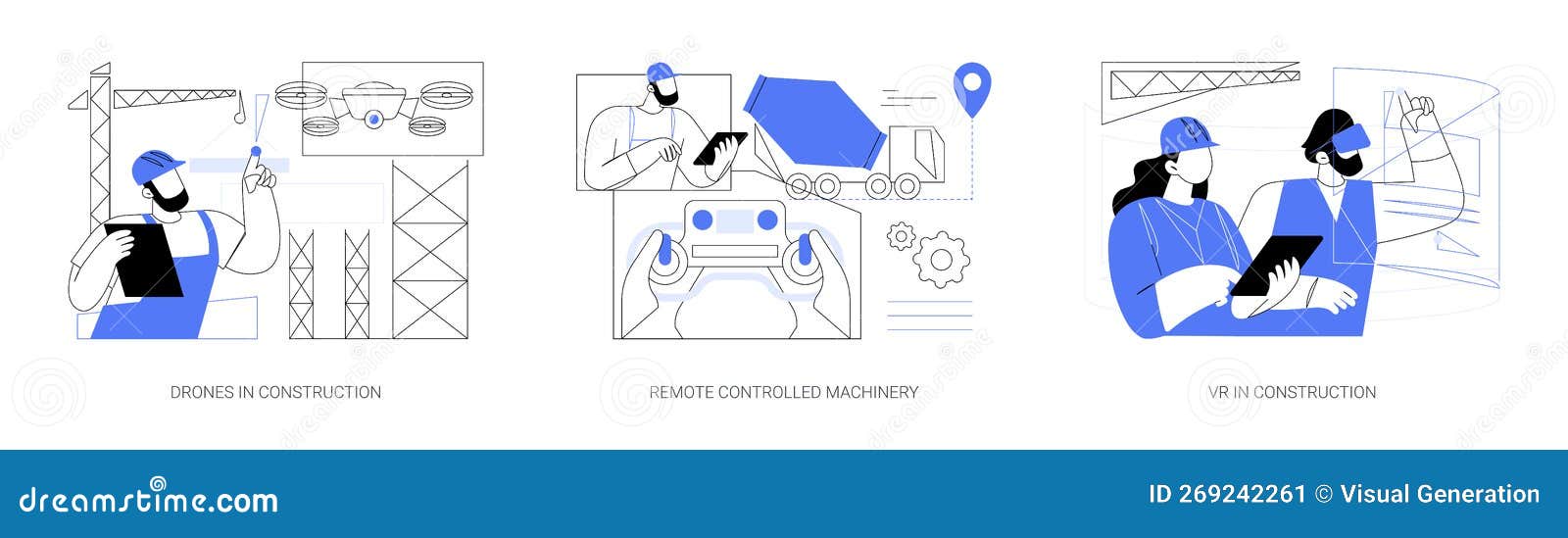 AI Technology in Construction Abstract Concept Vector Illustrations ...