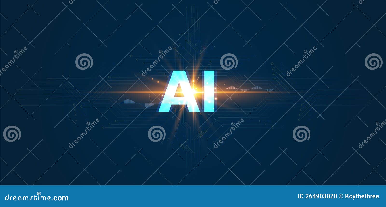 AI Technology Design, Vector AI Text with Light Effect, AI Robot and ...